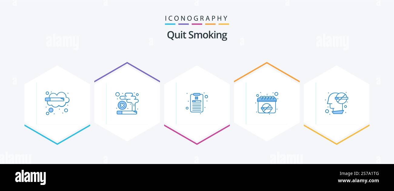 Quit Smoking 25 Blue icon pack including effect. smoking patient ...