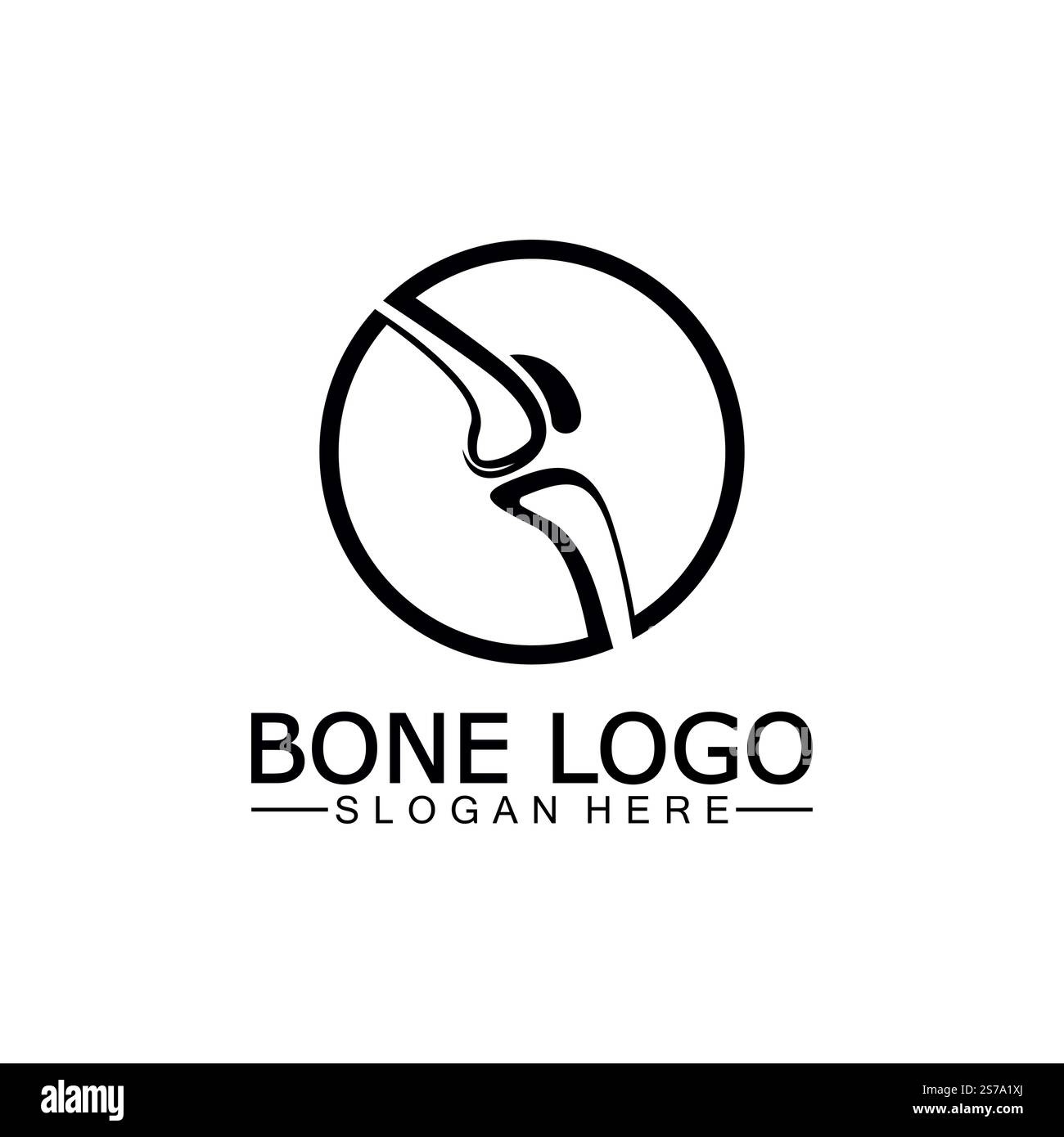 Bone logo vector template symbol.illustration of joint, knee ...