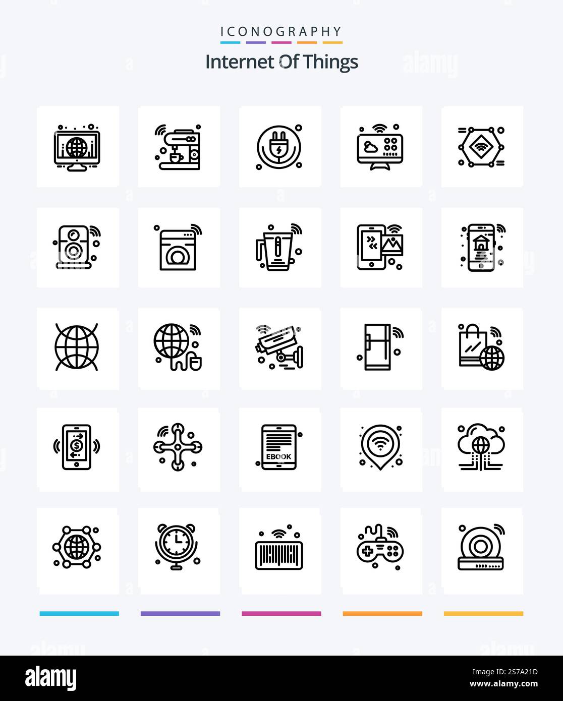 Creative Internet Of Things 25 OutLine icon pack Such As internet of ...