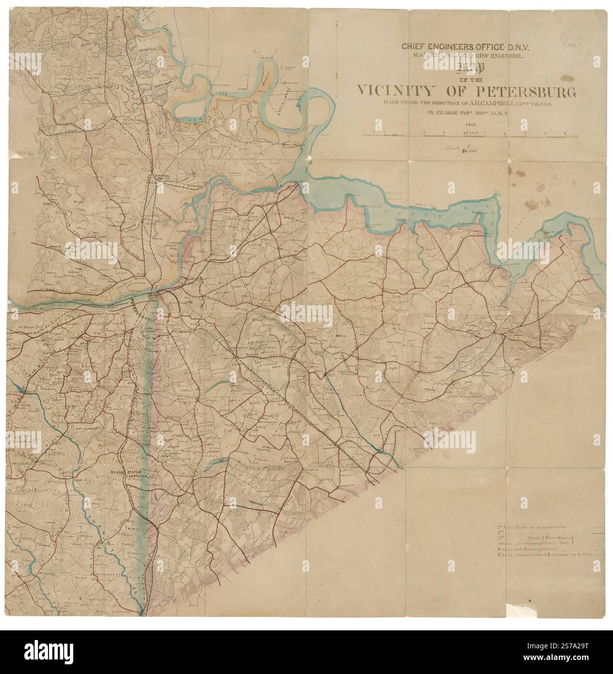 Map of the vicinity of Petersburg 1864 by Campbell Albert H. (Albert ...