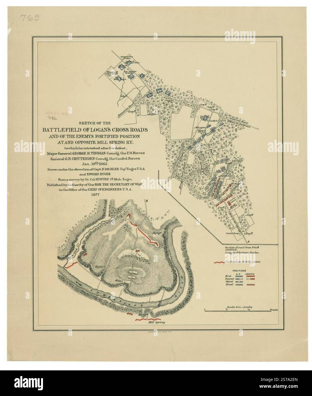 Sketch of the battlefield of Logan's Cross Roads and of the enemys ...