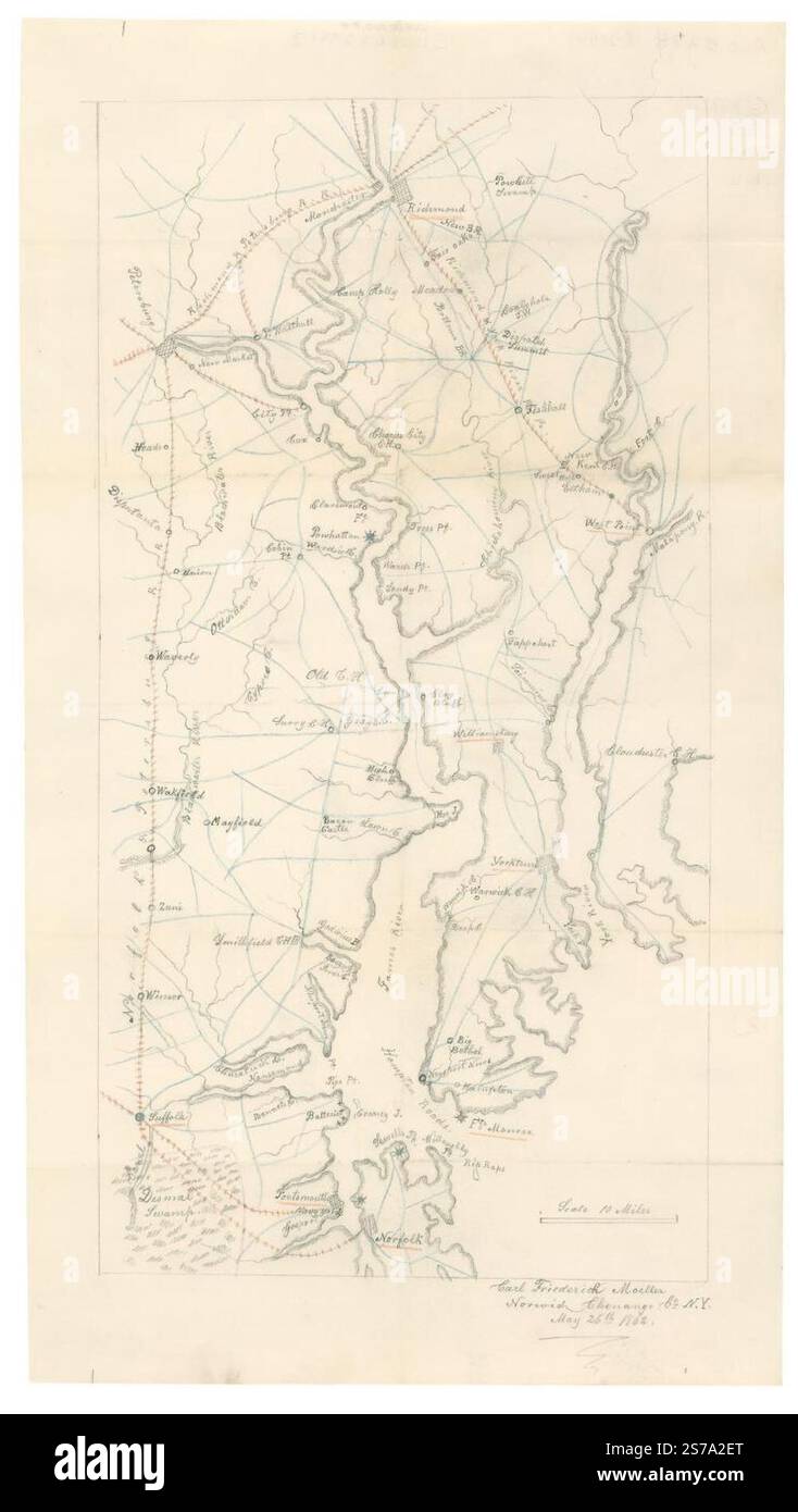 [Map of eastern portion of Virginia : Fortress Monroe, Norfolk ...