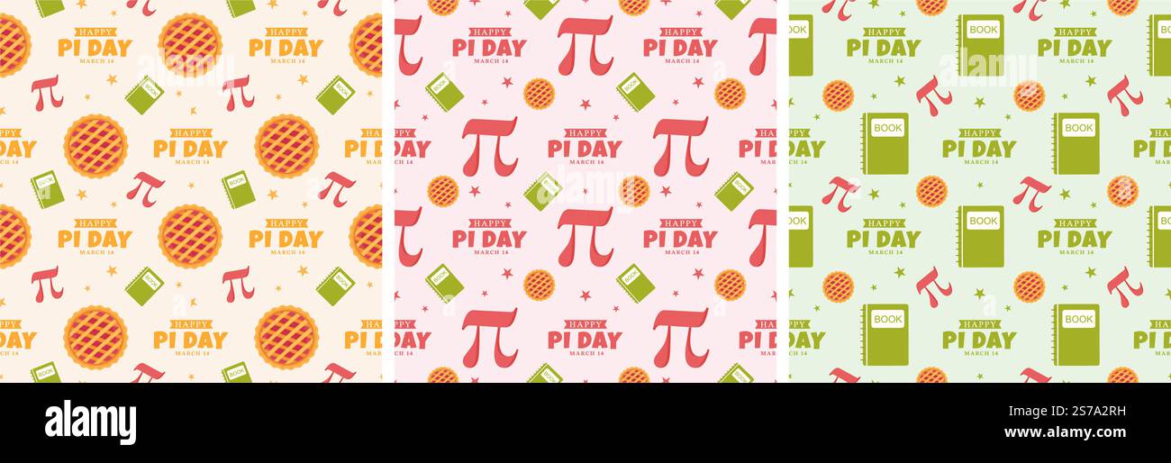 Set of Pi Day Seamless Pattern Design with Mathematical Constants or ...