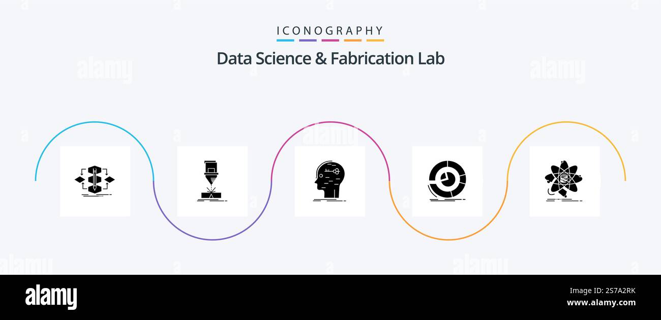 Data Science And Fabrication Lab Glyph 5 Icon Pack Including business ...