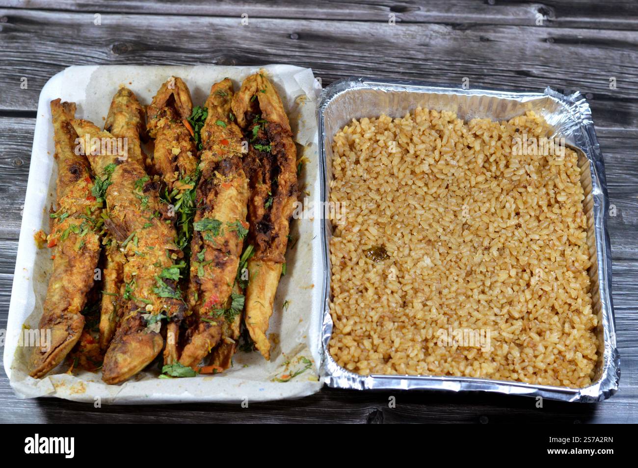 Deep fried Saurida undosquamis, the brushtooth lizardfish, large-scale ...