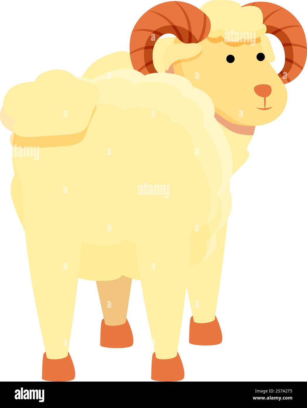 Back of ram icon cartoon vector. Goat animal. Horn nature. Back of ram ...