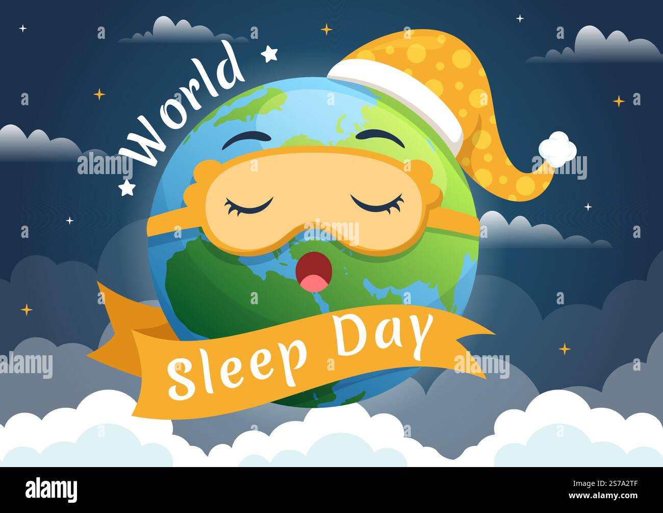 World Sleep Day on March 17 Illustration with People Sleeping and ...