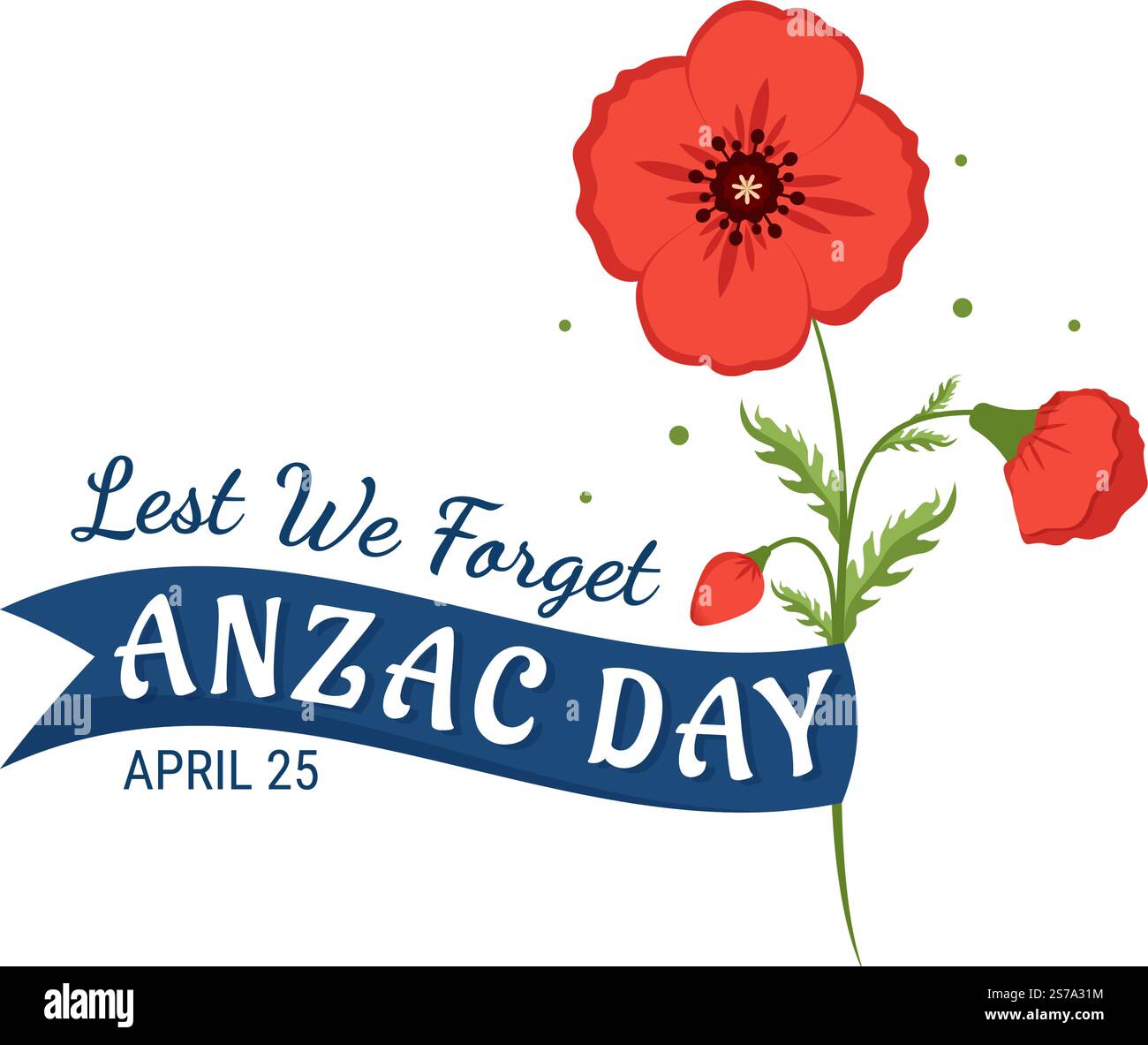 Anzac Day of Lest We Forget Illustration with Remembrance Soldier ...
