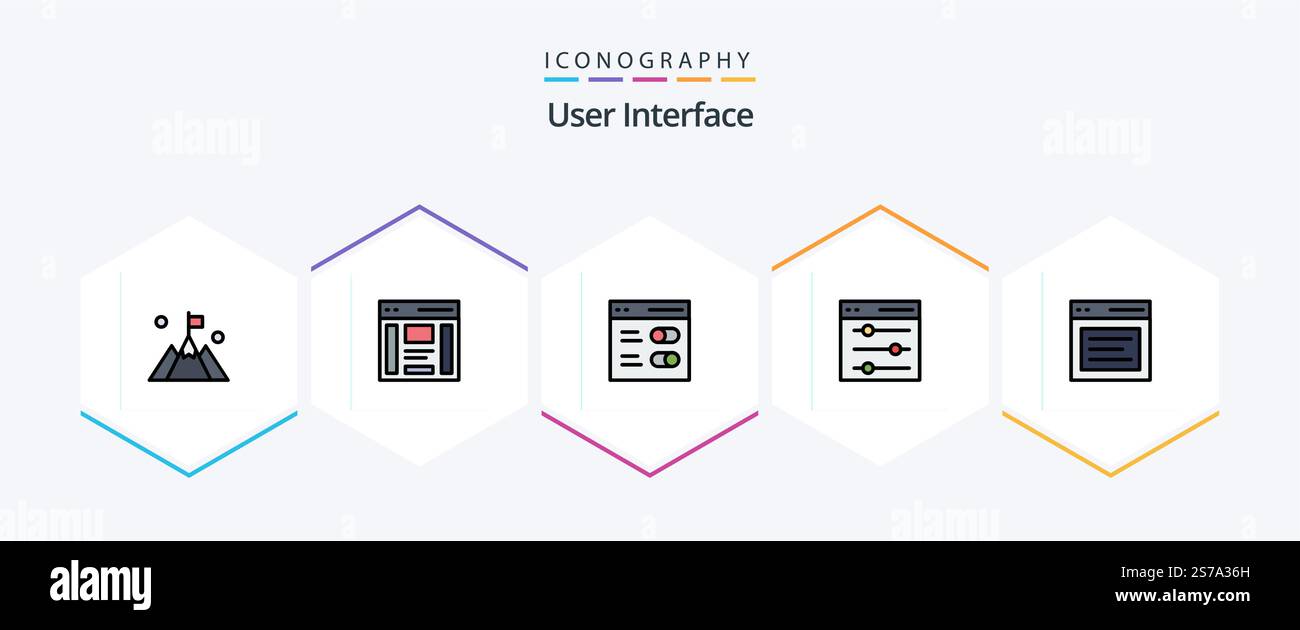 User Interface 25 FilledLine icon pack including interface. communication. right. settings Stock ...