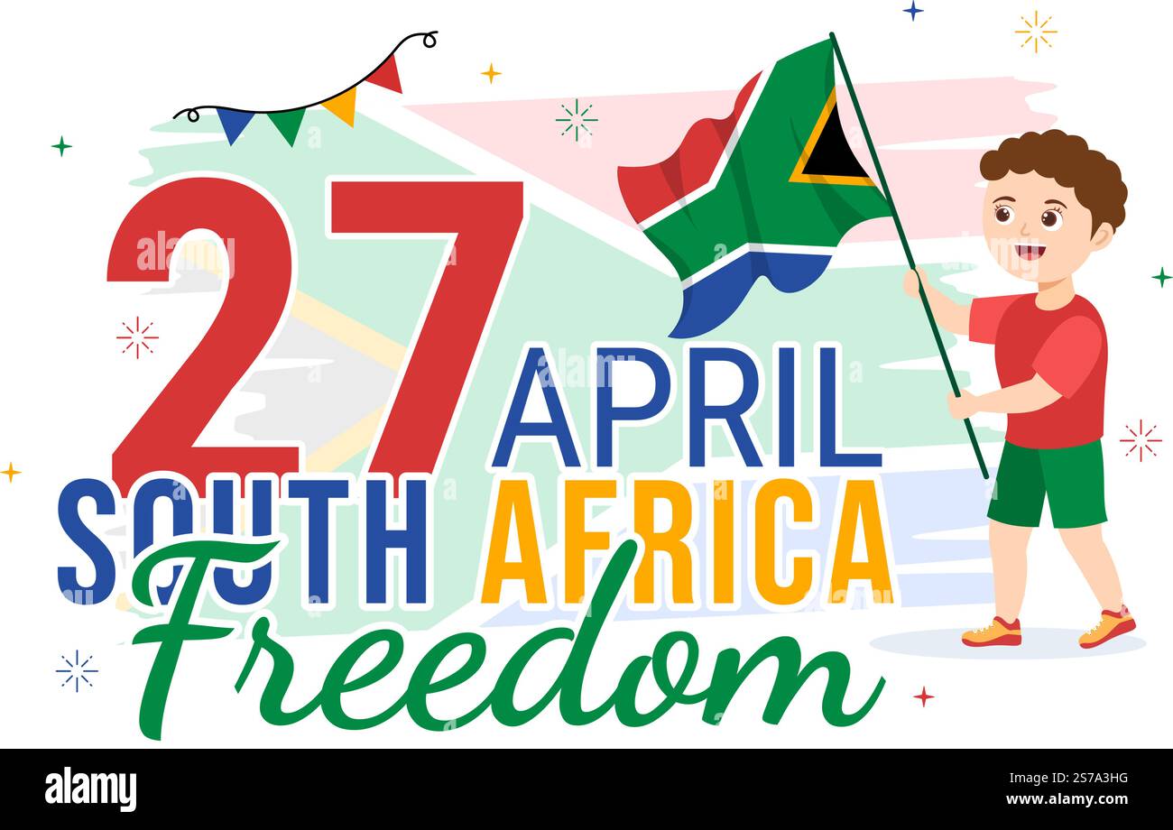 Happy Freedom Day South Africa on April 27th Illustration with Kids ...