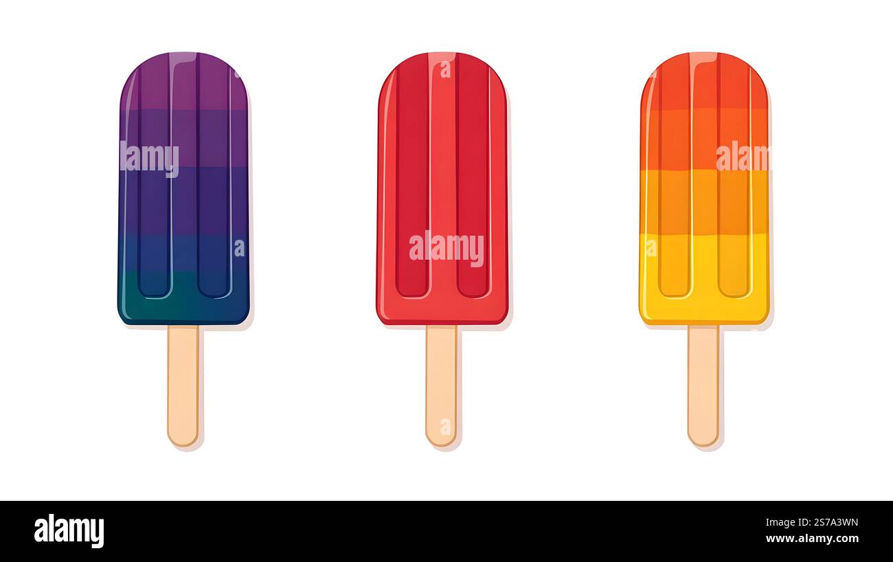 Colorful,Gradient-Filled Popsicles in a Flat,Geometric Style Refreshing ...