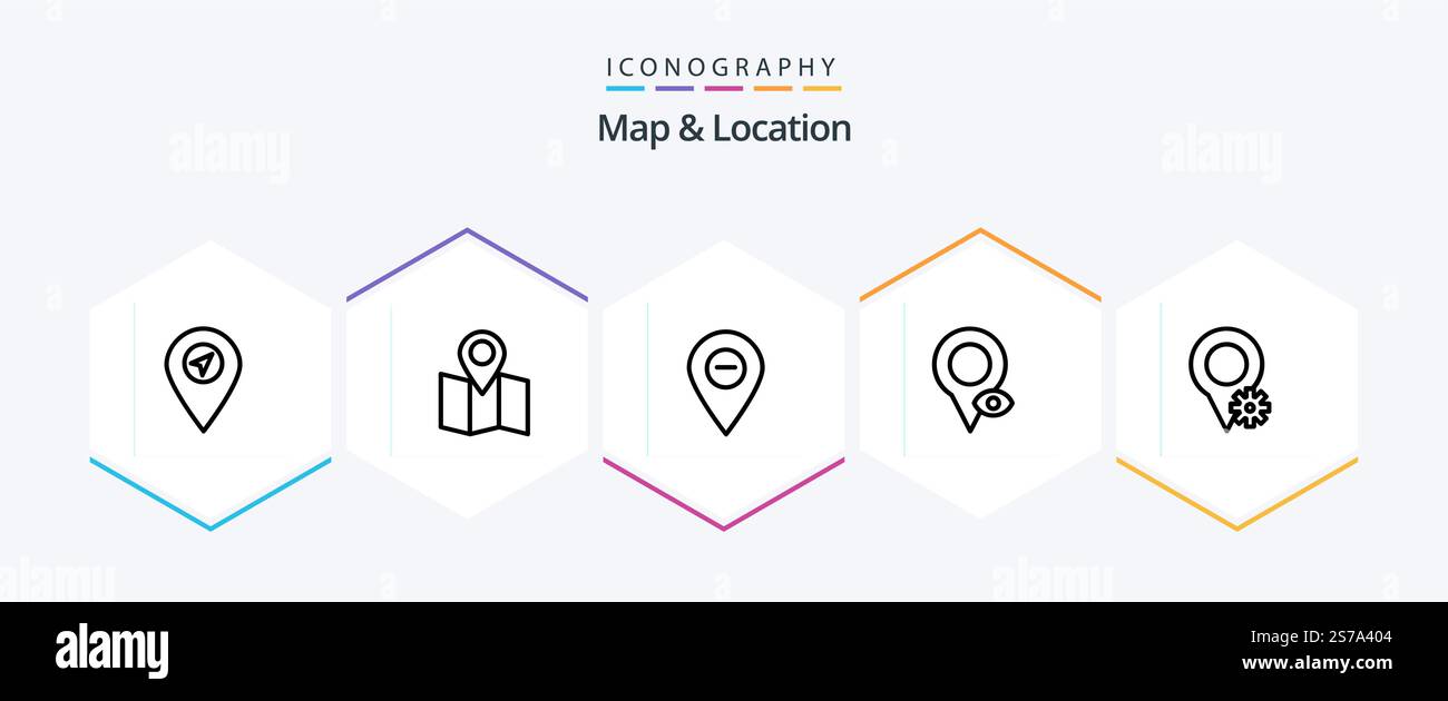 Map and Location 25 Line icon pack including . . eye. settings ...