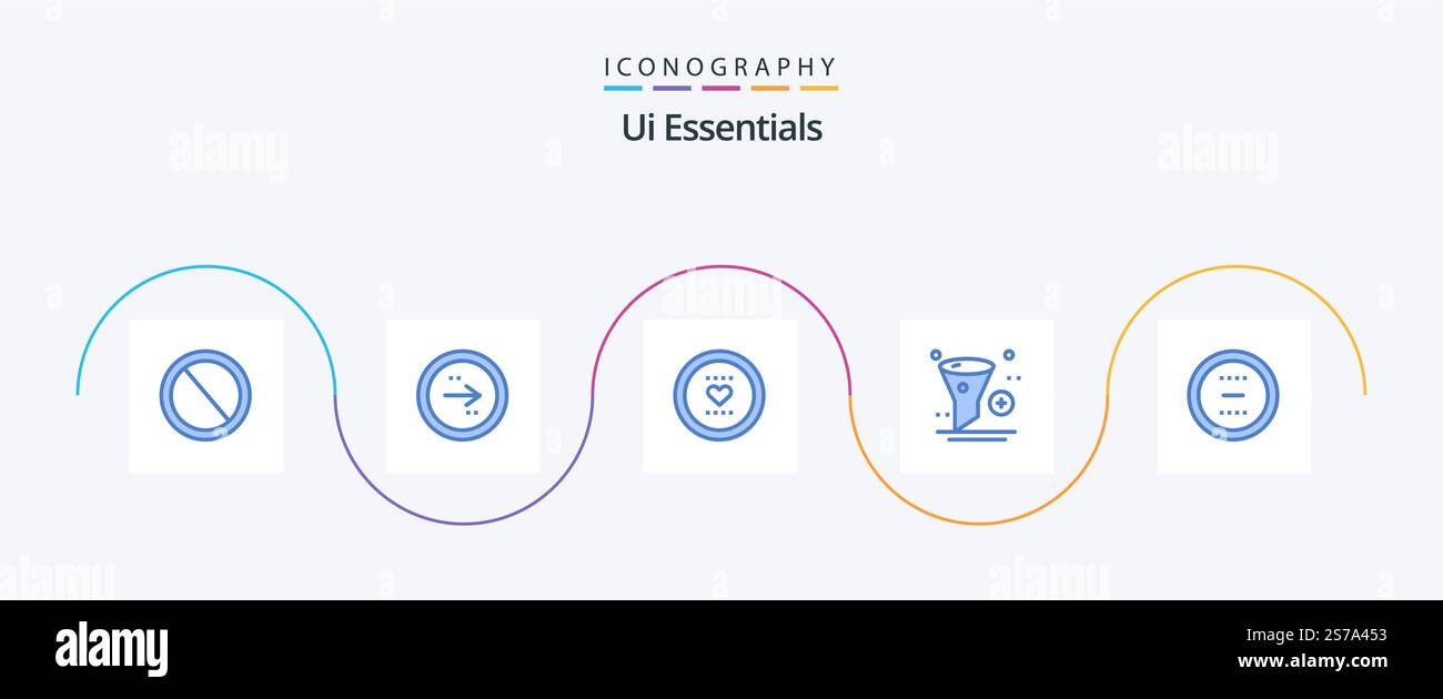 Ui Essentials Blue 5 Icon Pack Including application. add. interface ...