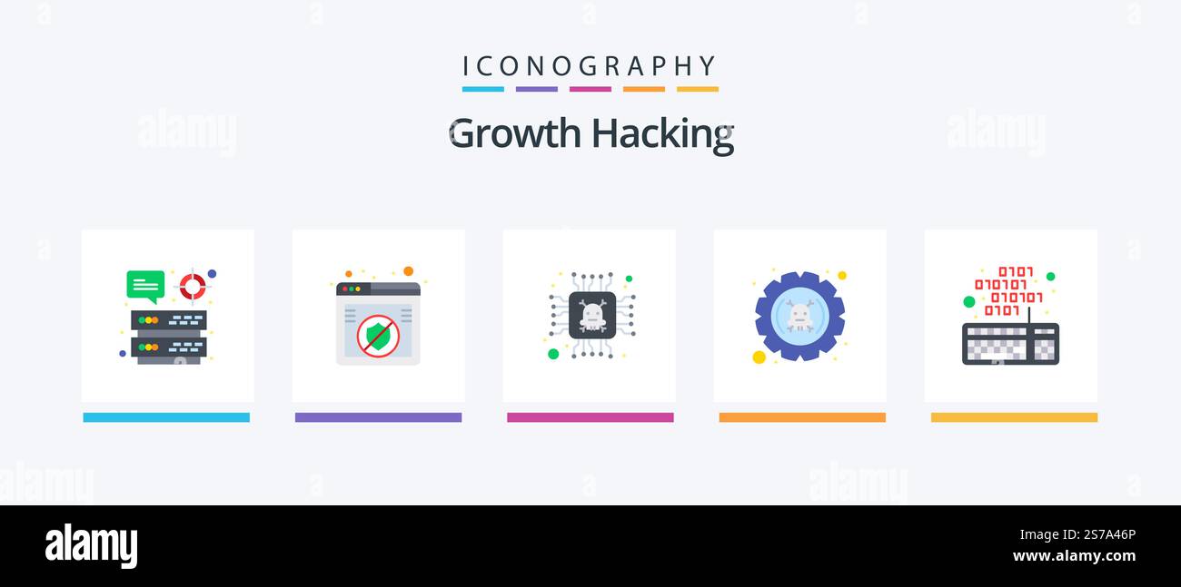 Hacking Flat 5 Icon Pack Including Coding Hack Chip Error Bug