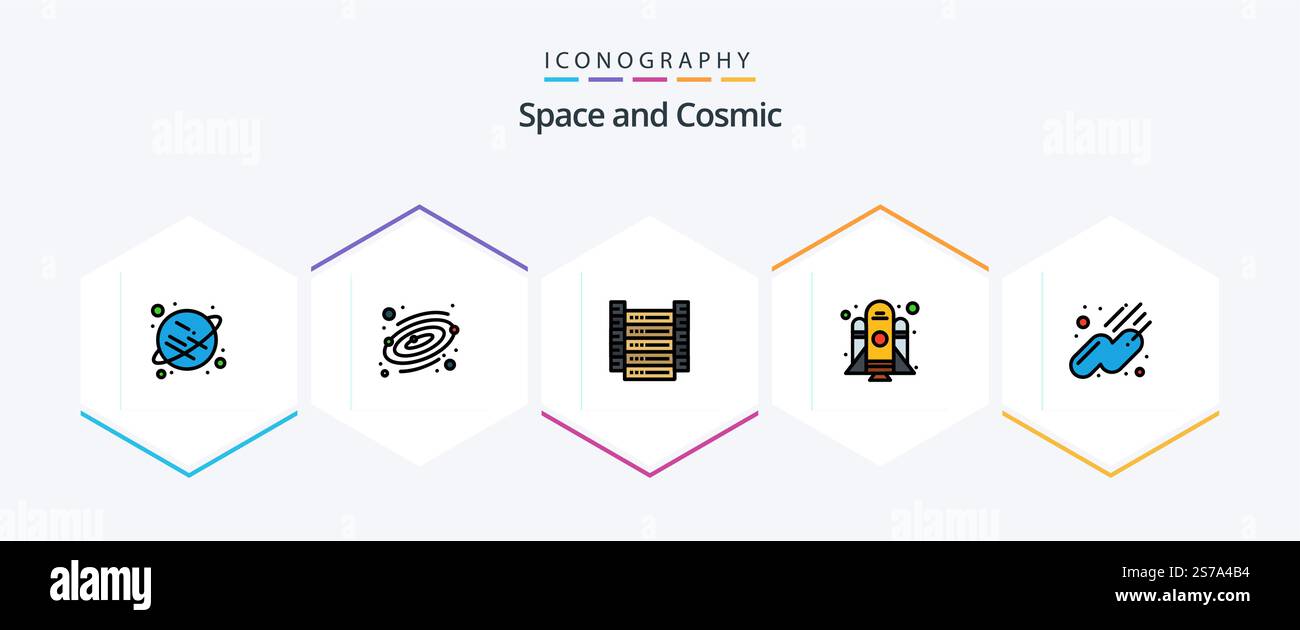 Space 25 FilledLine icon pack including . sputnik. information. space ...