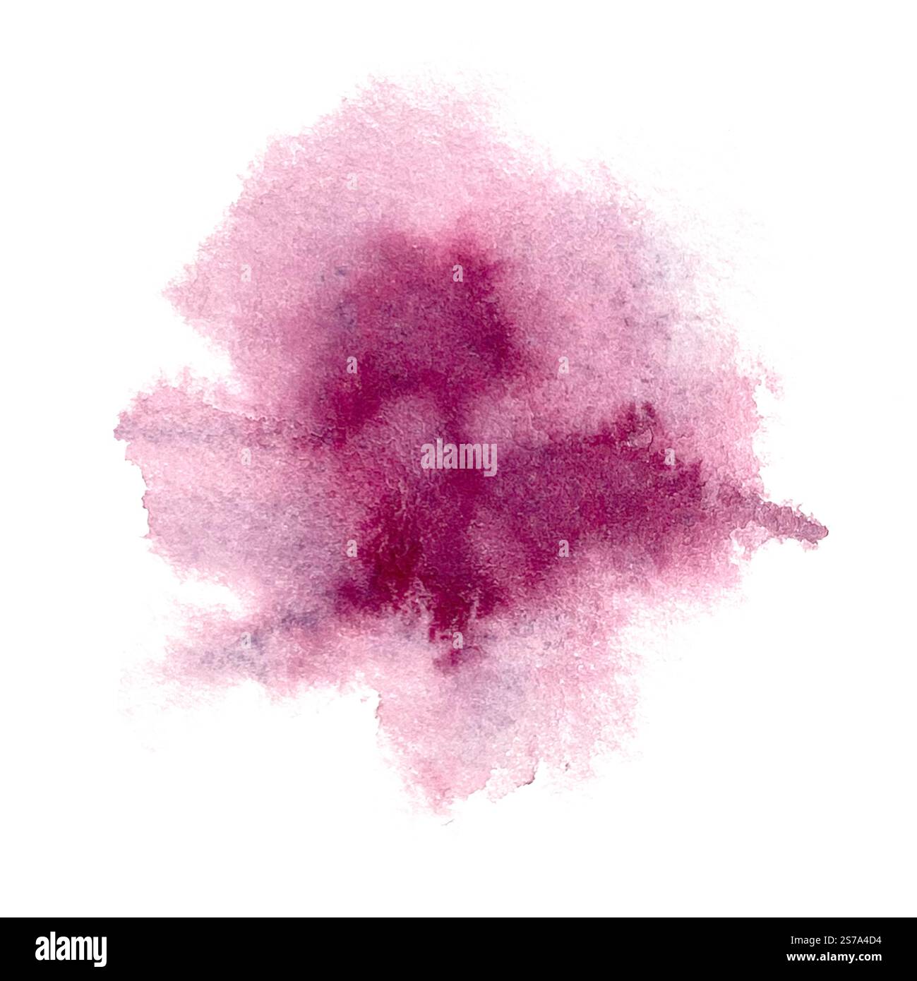 Abstract pink watercolor splash. Bright pink splatters spot hand drawn ...