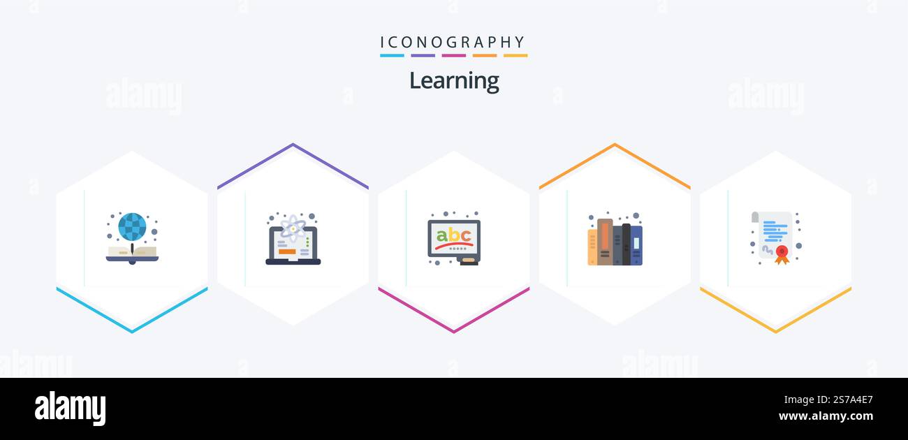 Learning 25 Flat icon pack including degree. files. abc. document ...