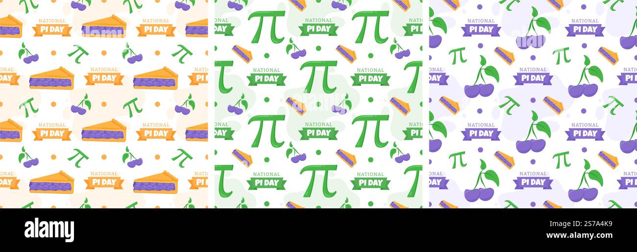 Set of Pi Day Seamless Pattern Design with Mathematical Constants or ...