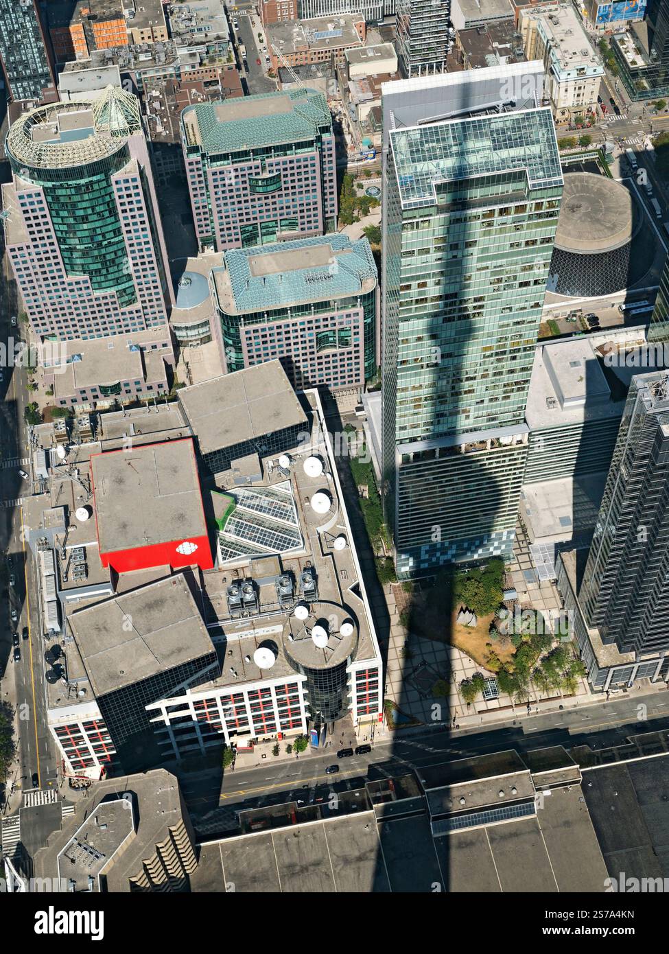 Toronto Canada / Toronto Cityscape aerial view from CN Tower looking ...