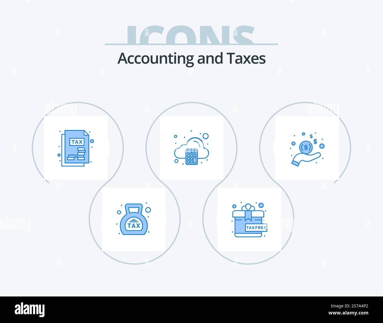 Taxes Blue Icon Pack 5 Icon Design. income. tax. document. calculate ...