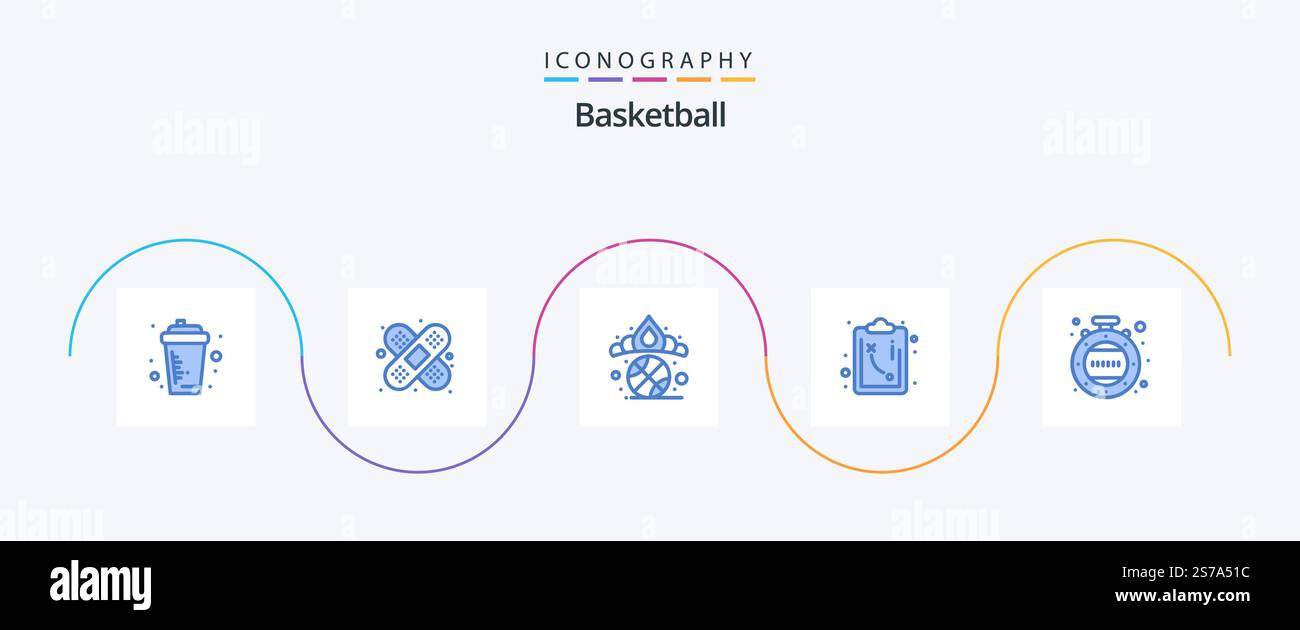 Basketball Blue 5 Icon Pack Including timer. clock. crown. tactics ...