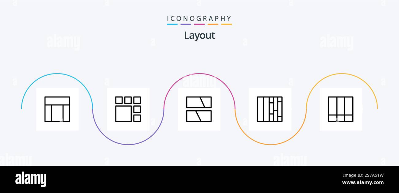 Layout Line 5 Icon Pack Including . layout. layout Stock Vector Image ...