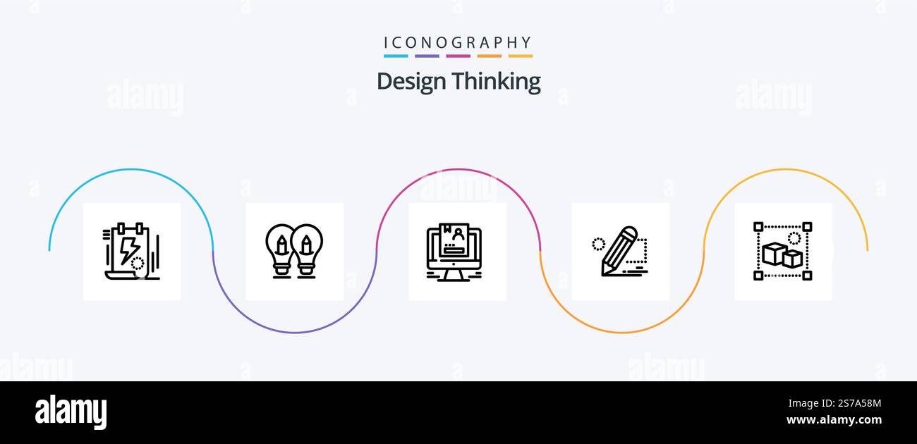 Design Thinking Line 5 Icon Pack Including painting. pencil. pencil. cv ...