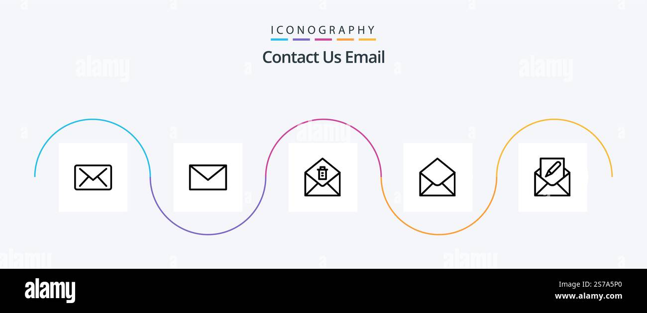 Email line icon pack hi-res stock photography and images - Alamy