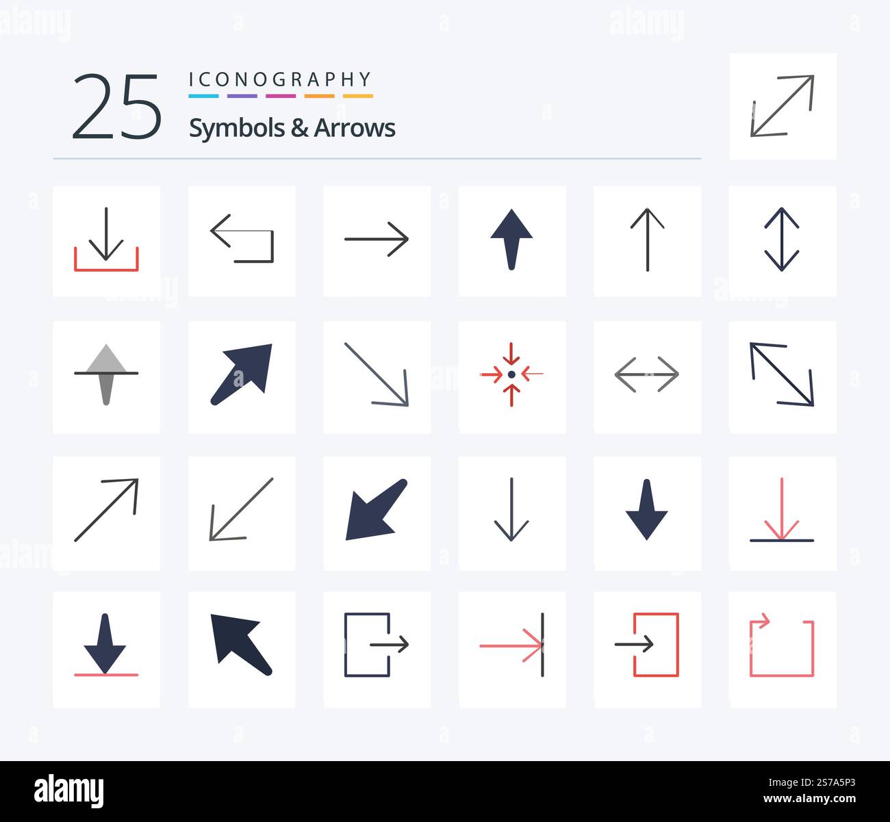 Symbols & Arrows 25 Flat Color icon pack including right. up. arrow ...