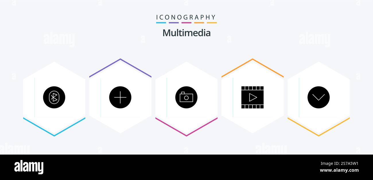 Multimedia 25 Glyph icon pack including video player. multimedia ...
