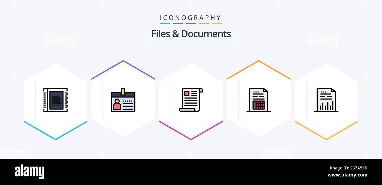 Files And Documents 25 FilledLine icon pack including document. account ...