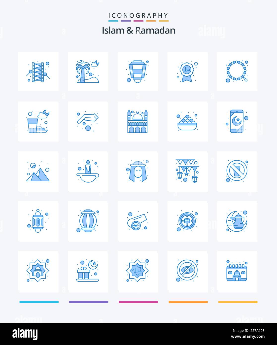 Creative Islam And Ramadan 25 Blue icon pack Such As ribbon. halal ...