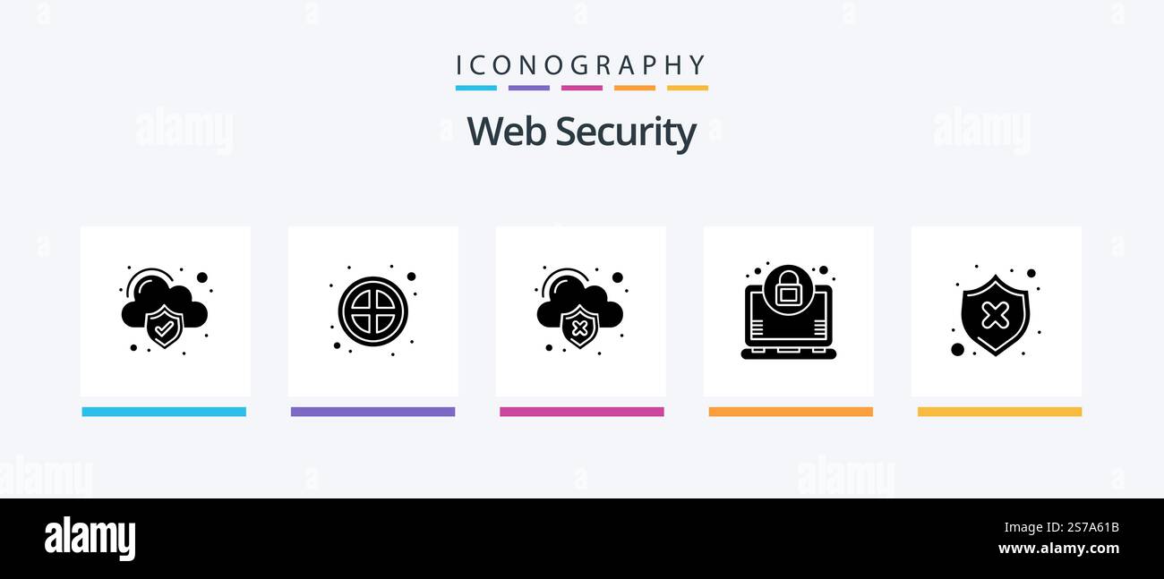 Web Security Glyph 5 Icon Pack Including protection. failed. data. lock ...