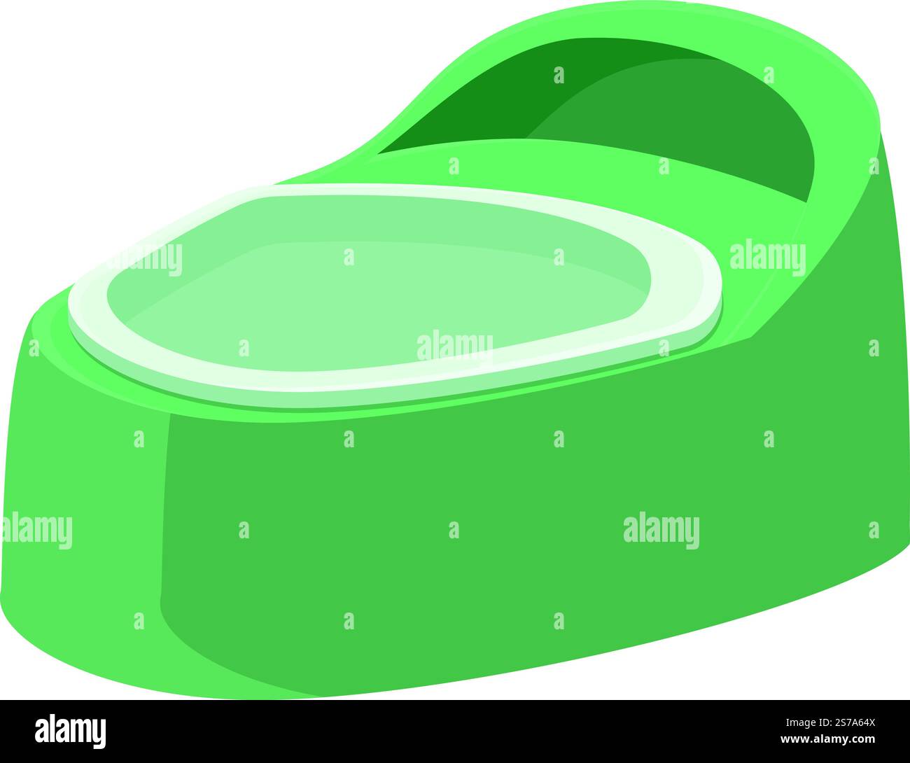 Green potty icon cartoon vector. Baby toilet. Object pot. Green potty ...