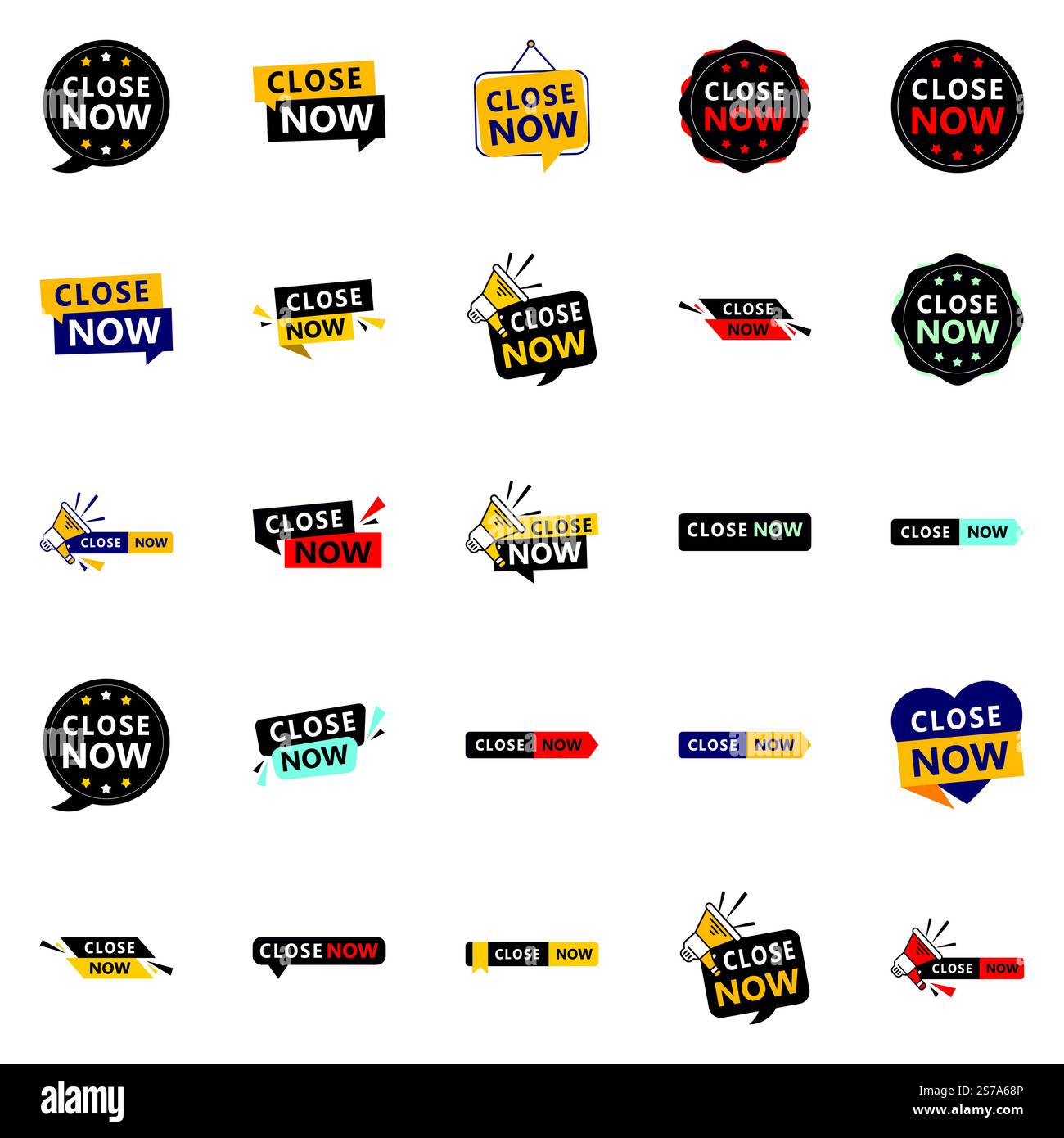 Grab Your Chance to Close Text Banners Pack of 25 Stock Vector Image ...
