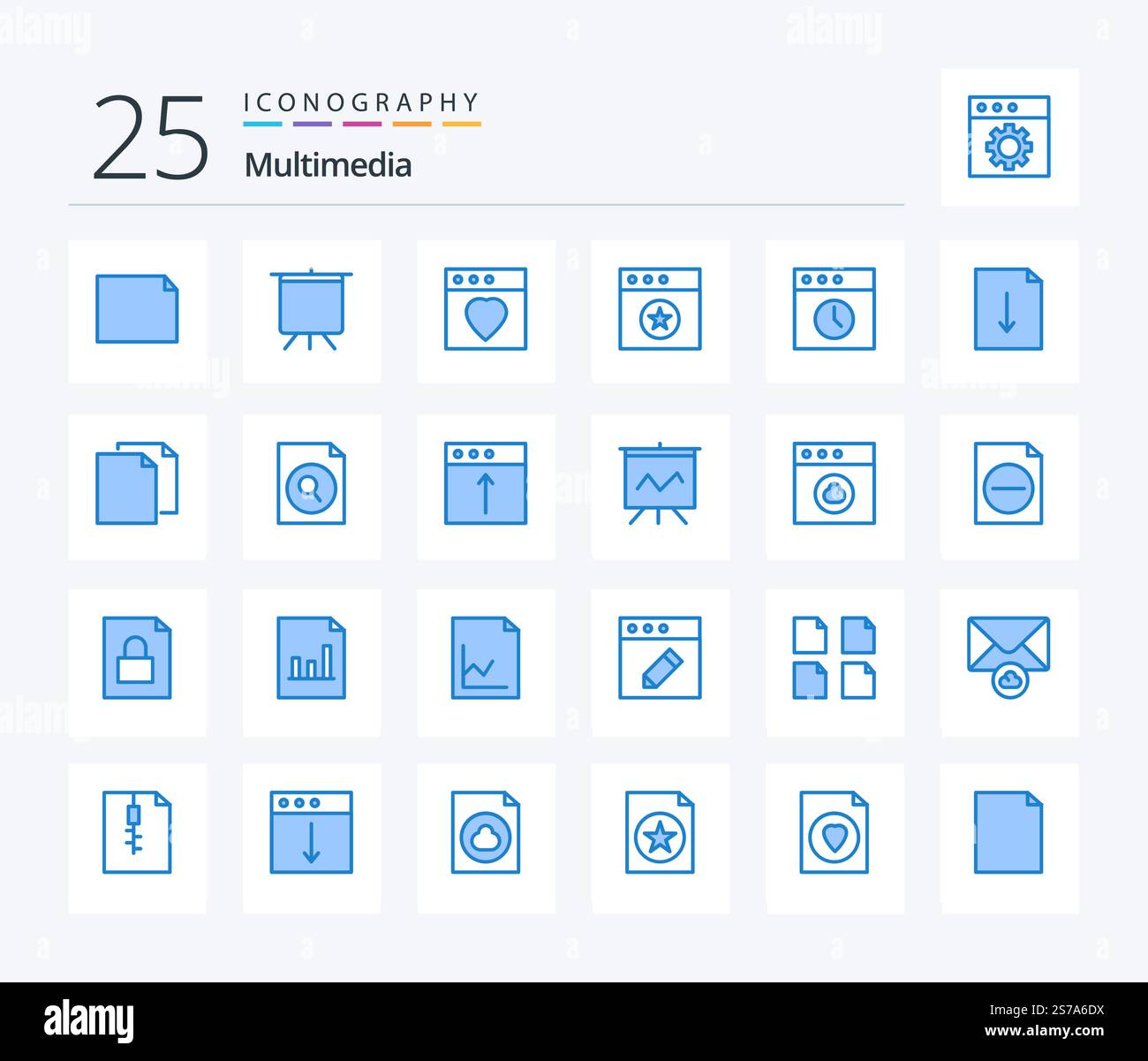 Multimedia 25 Blue Color icon pack including duplicate. copy. mac ...
