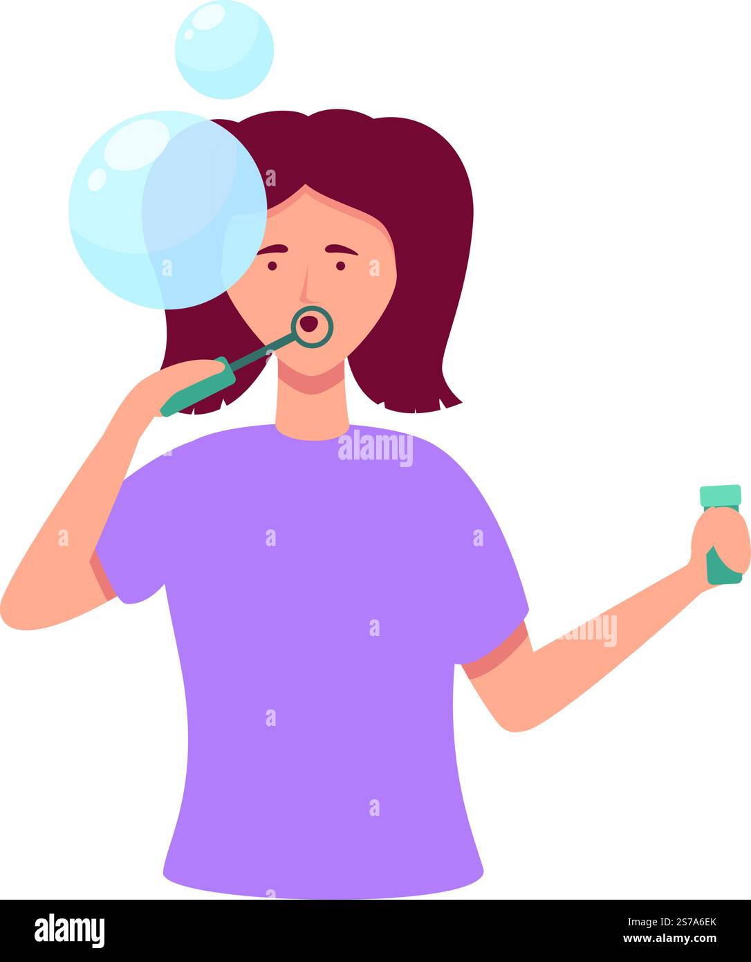 Fun foam icon cartoon vector. Blowing bubbles. Activity family. Fun ...