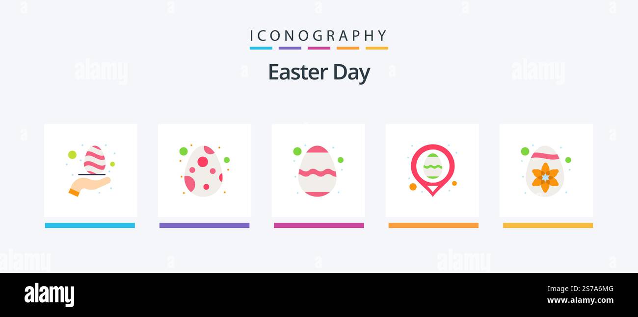 Easter Flat 5 Icon Pack Including easter. map. easter. location. easter ...