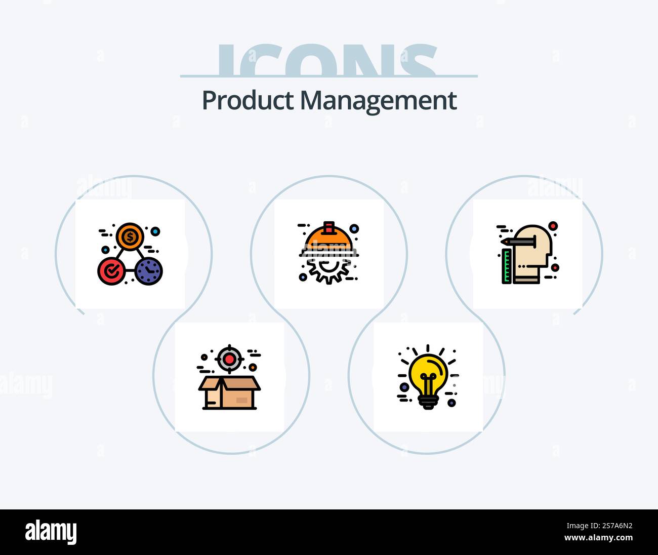 Product Management Line Filled Icon Pack 5 Icon Design. box. sprint. audience. scrum. agile ...