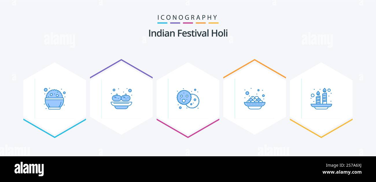 Holi 25 Blue icon pack including holi. vadas. bread. kanji. cake Stock ...