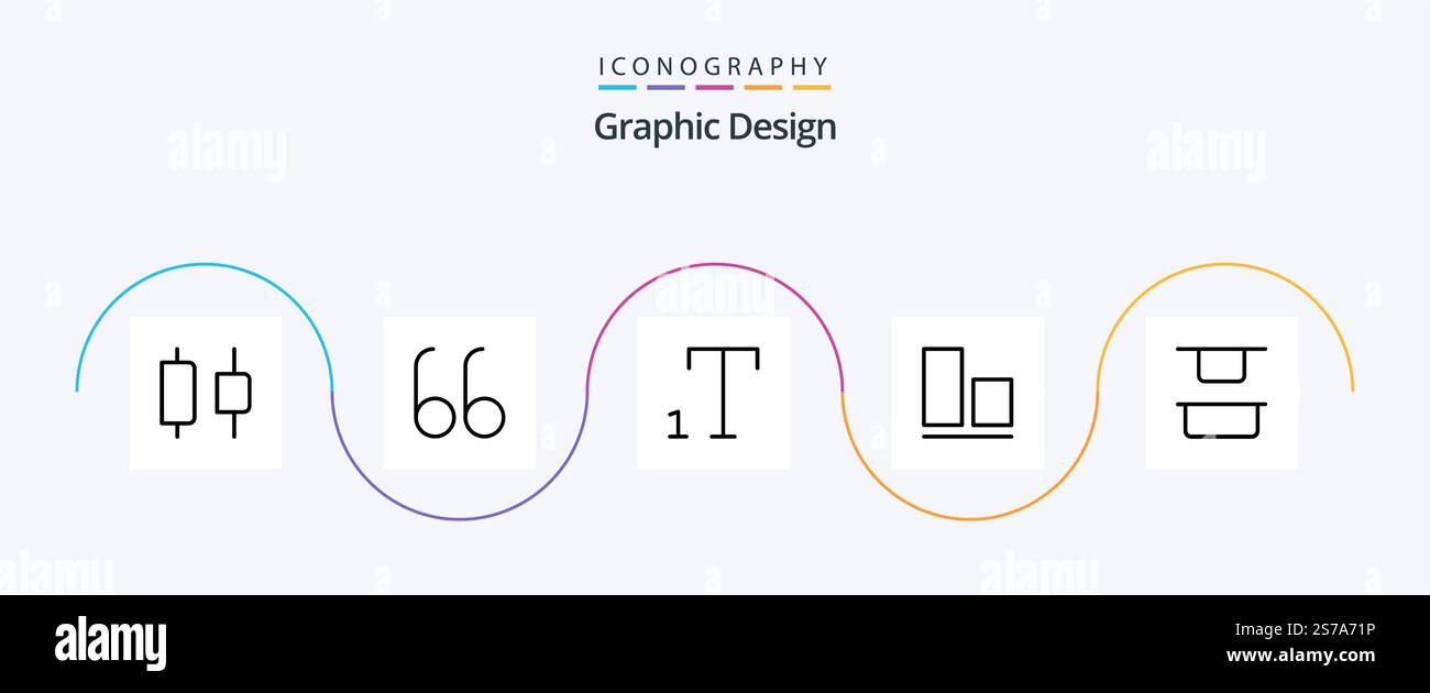 Design Line 5 Icon Pack Including . bottom. vertical Stock Vector Image ...