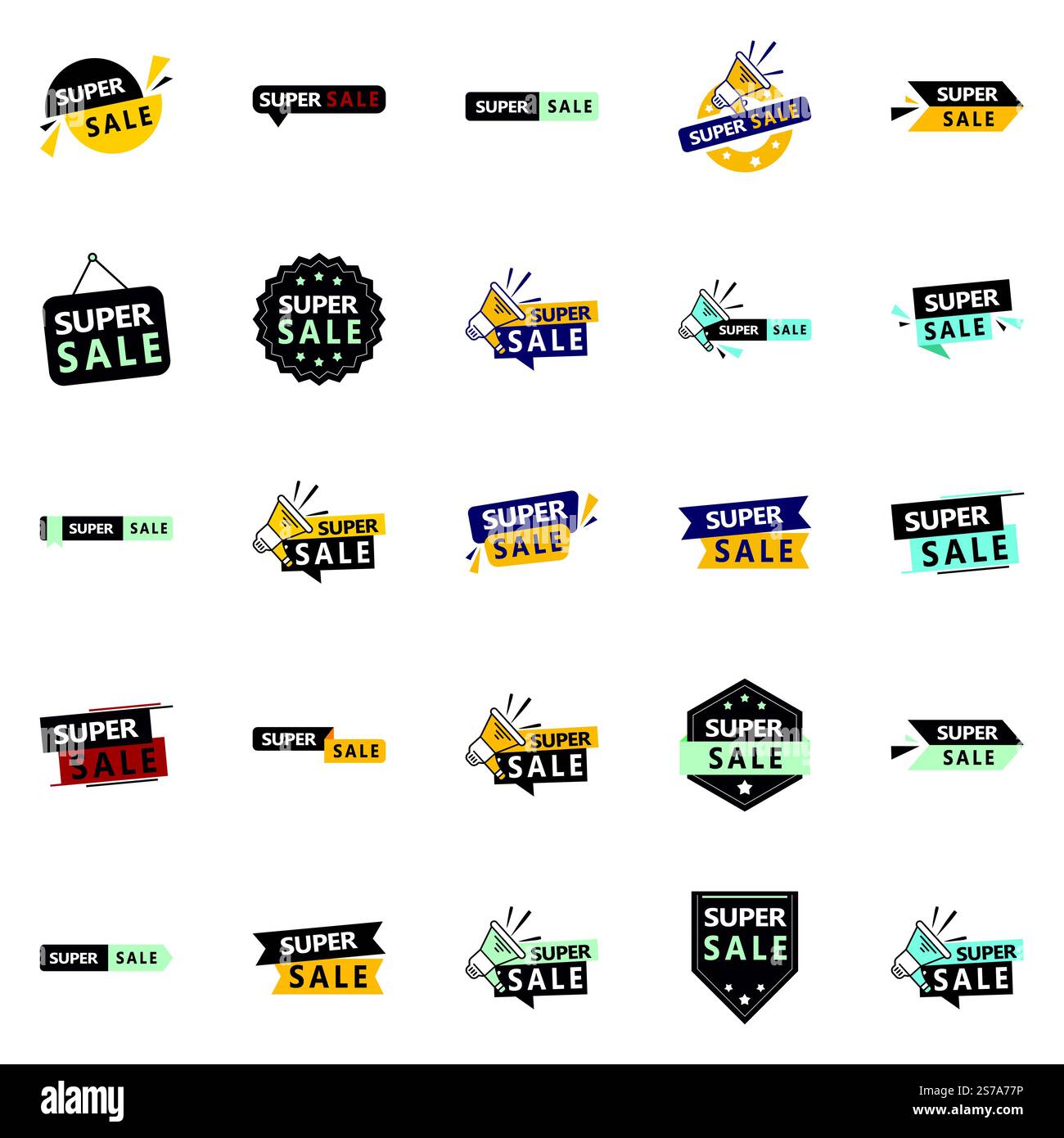 25 Stunning Super Sale Graphic Elements for Online Stores Stock Vector ...
