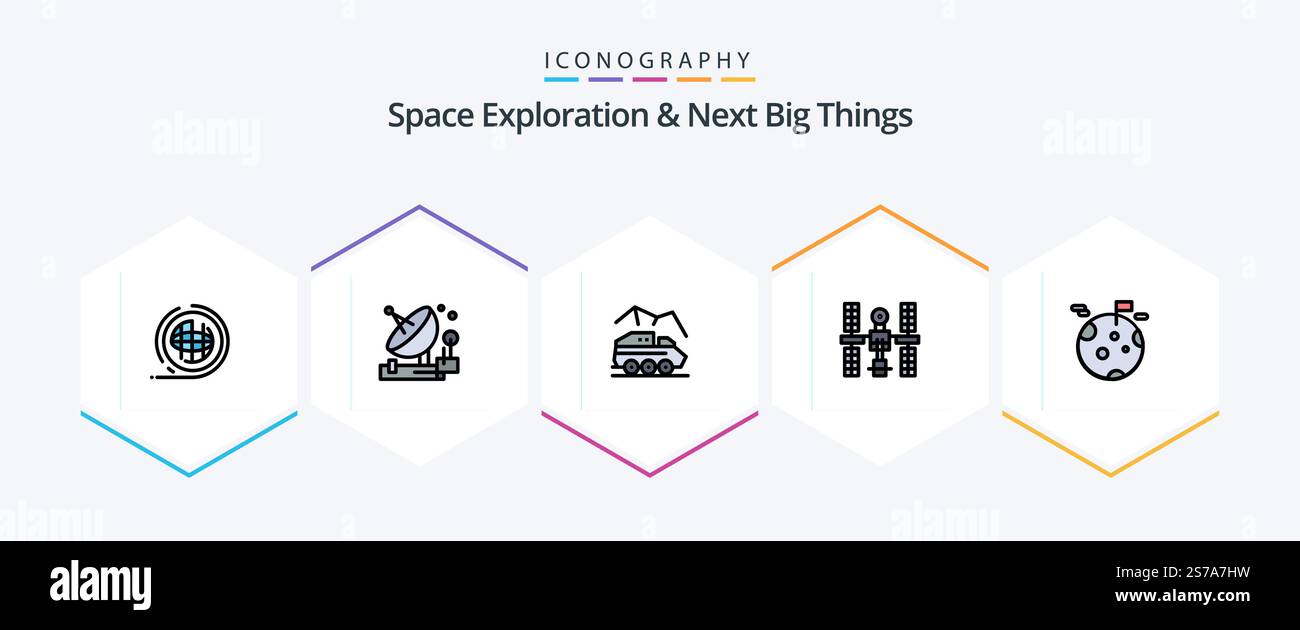 Space Exploration And Next Big Things 25 FilledLine icon pack including ...
