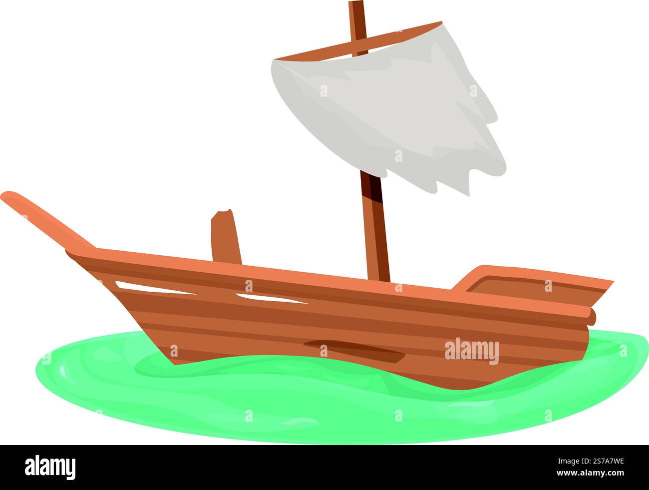 Ship accident icon cartoon vector. Old boat. Ocean sailing. Ship ...