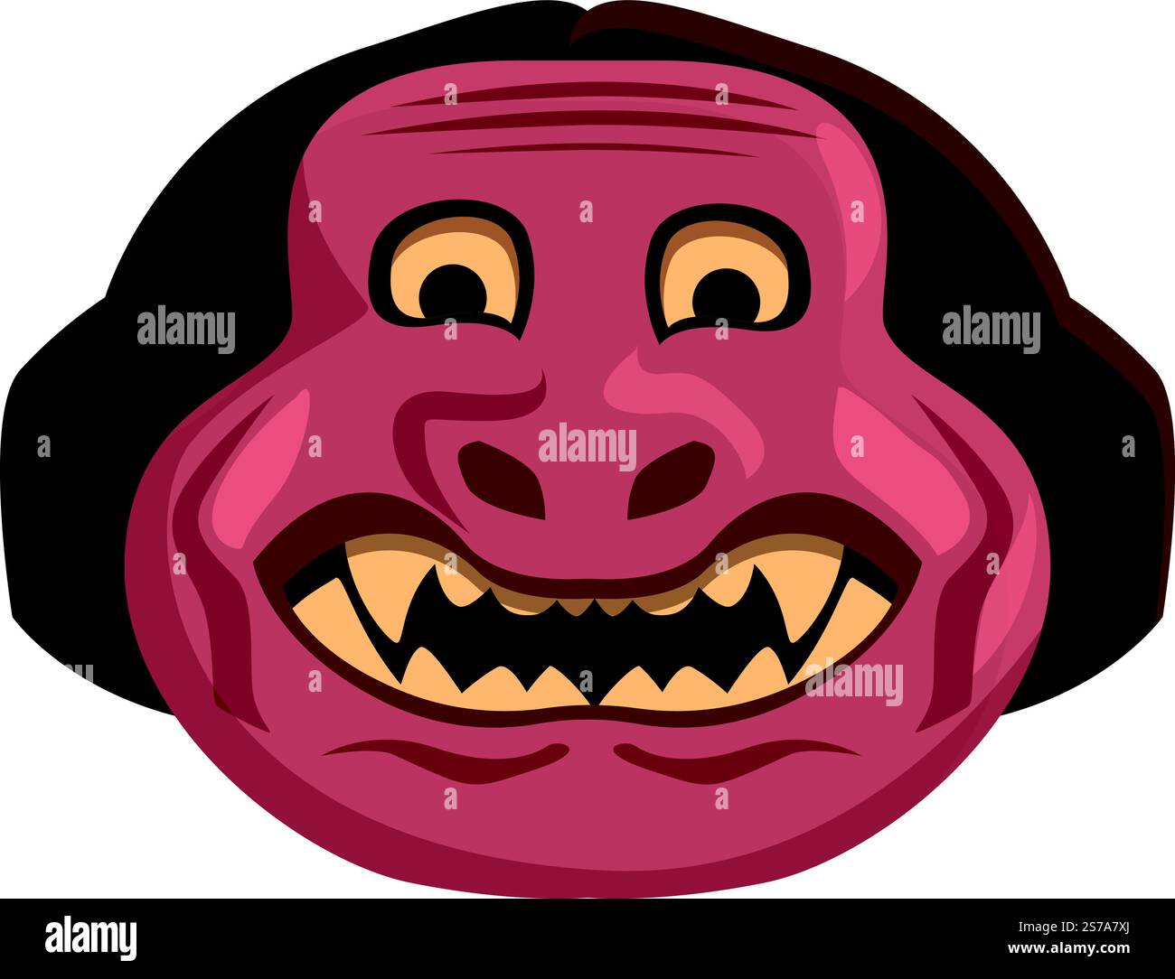 Festival mask icon cartoon vector. Japan face. Angry asian mask ...