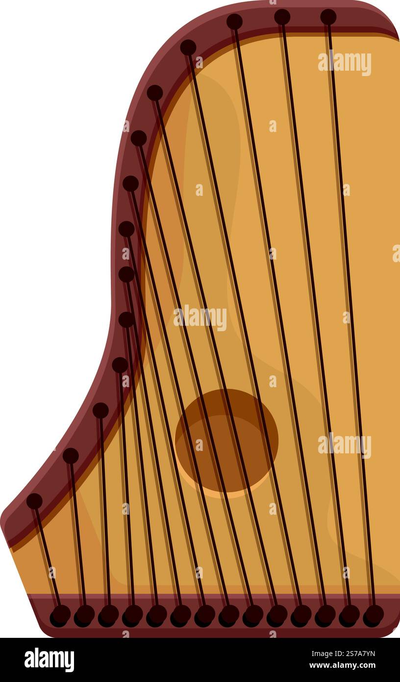 Gusli instrument icon cartoon vector. Music kannel. Guitar wood. Gusli ...