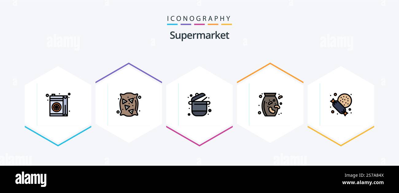 Supermarket 25 FilledLine icon pack including sweet. vegetable. cooking ...