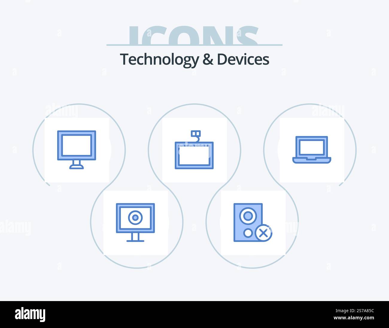 Devices Blue Icon Pack 5 Icon Design. . laptop. computer. device. tv Stock Vector Image & Art ...