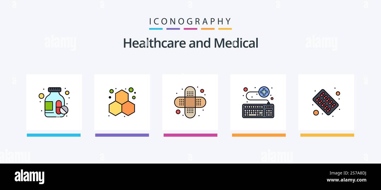 Medical Line Filled 5 Icon Pack Including hands. room. check. medical ...