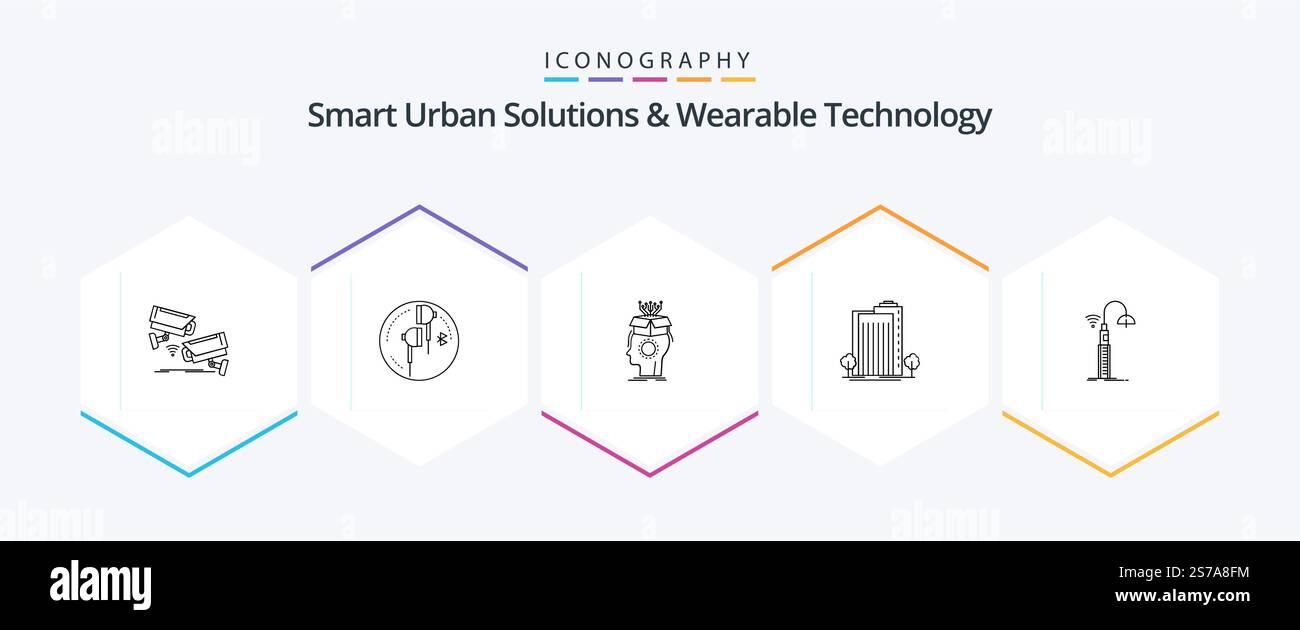 Smart Urban Solutions And Wearable Technology 25 Line icon pack ...